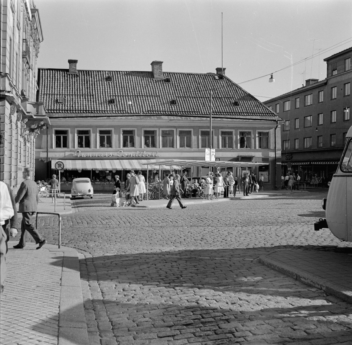 Scheelehuset vid Stora Torget i kvarteret Lejonet, Uppsala 1959 ...