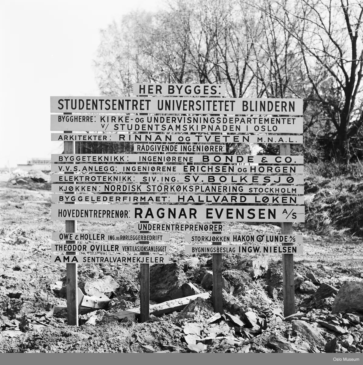 Universitetet på Blindern bygges. - Oslo Museum / DigitaltMuseum