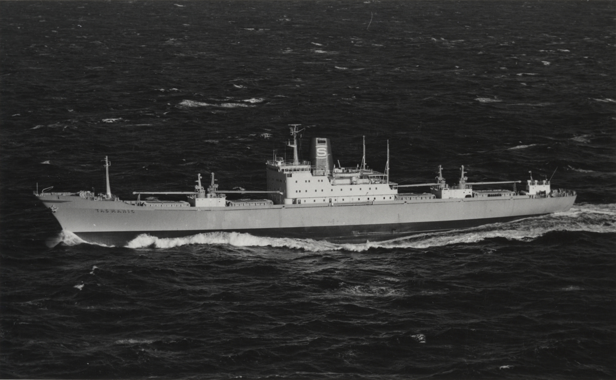 Foto visande kyllastmotorfartyget "TASMANIC" på 8.440 tons d.w. byggt ...