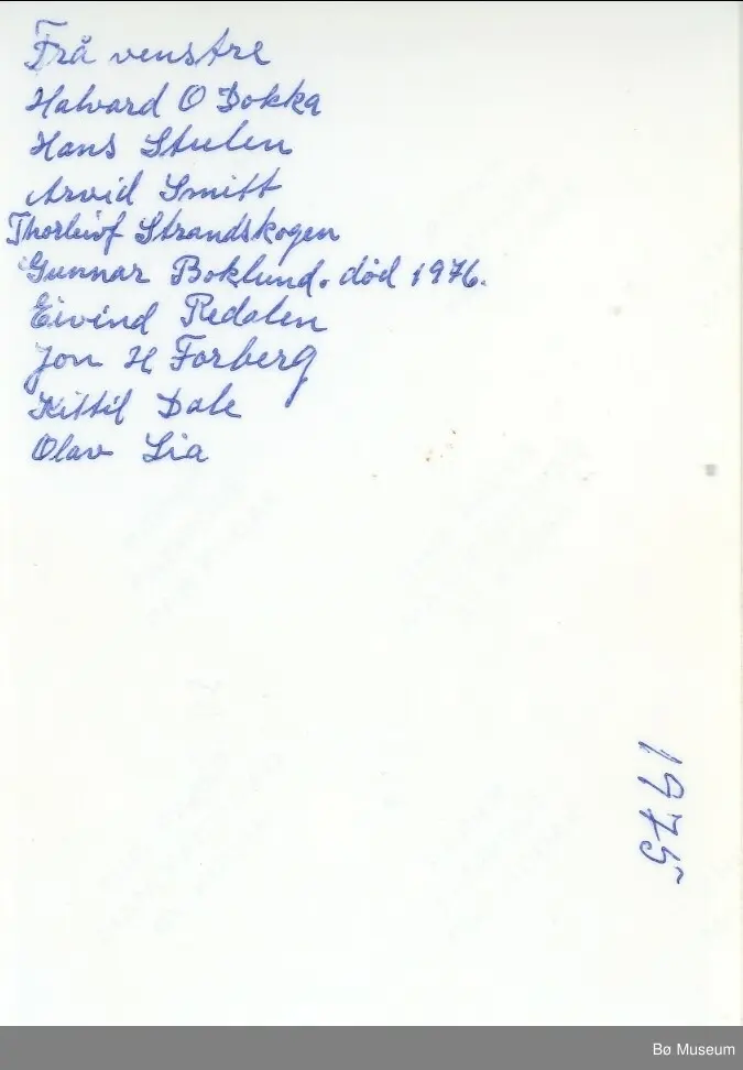 Bilde tatt 1975. F.v Halvard O. Dokka, Hans Stulen, Arvid Smith ...