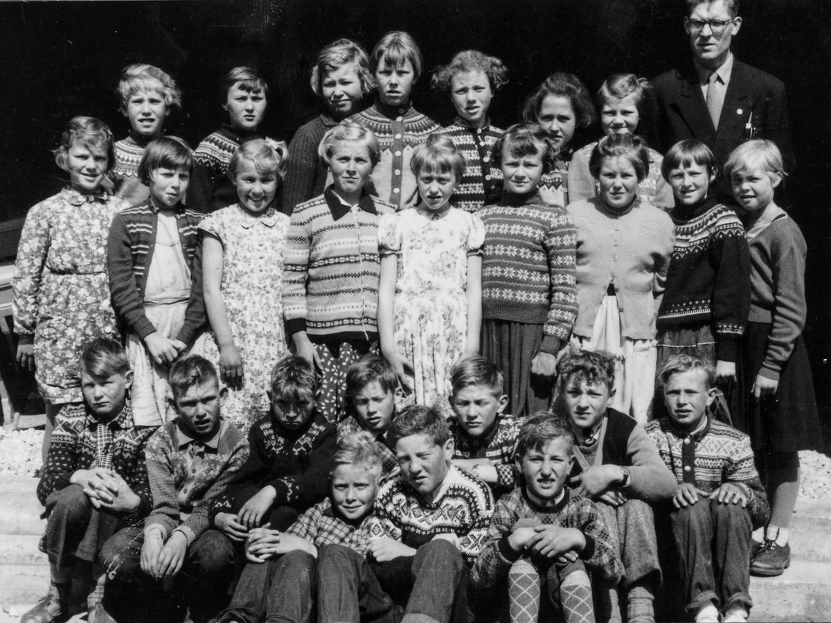 4. og 5. klasse, Skadberg skole, 1956. - Dalane Folkemuseum ...