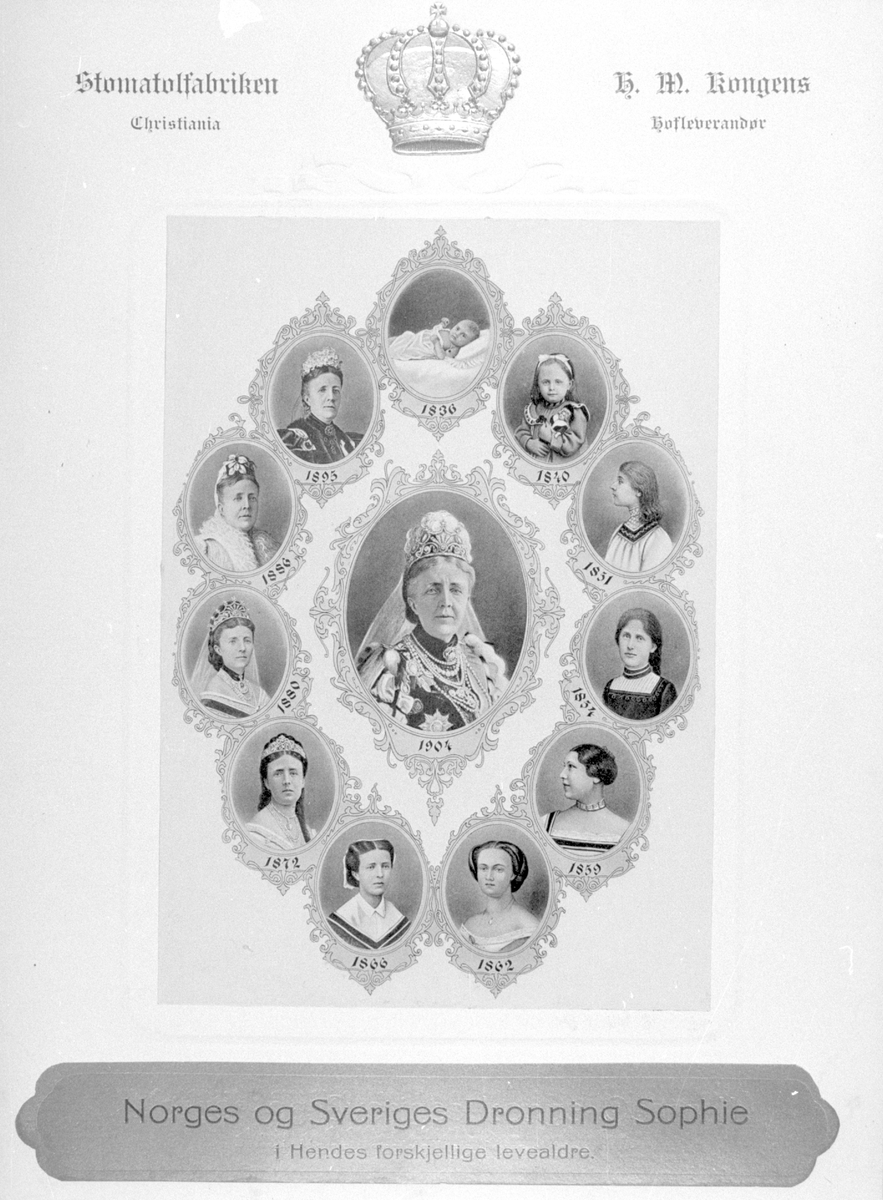 Norges og Sveriges Dronning Sophie i hennes forskjellige levealdre ...