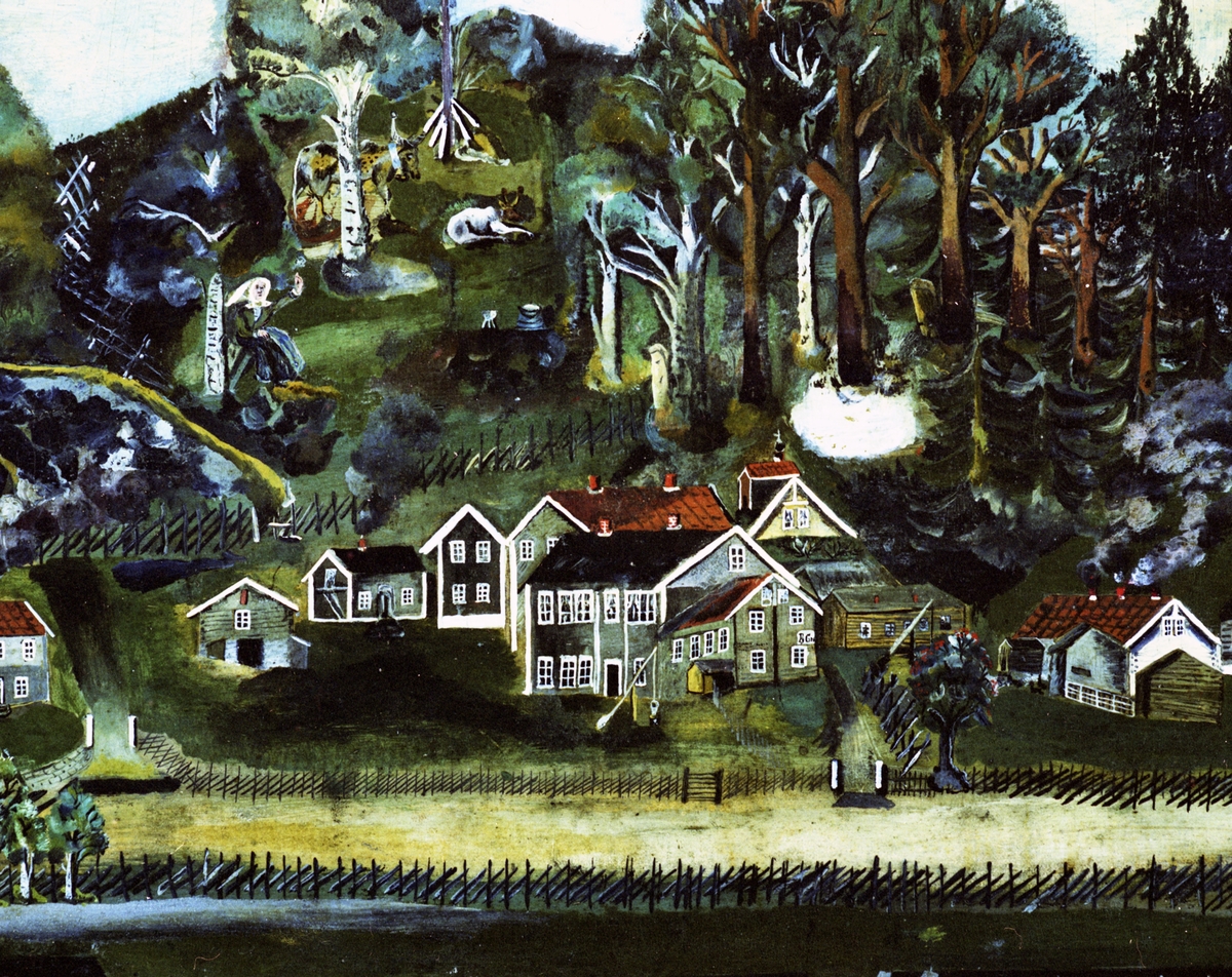 Ukjent Tittel 17 Mai Leiret Elverum Maleri Anno Glomdalsmuseet