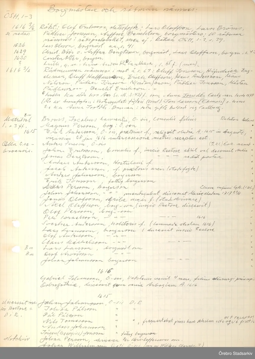 Dokument - Örebro Stadsarkiv / DigitaltMuseum