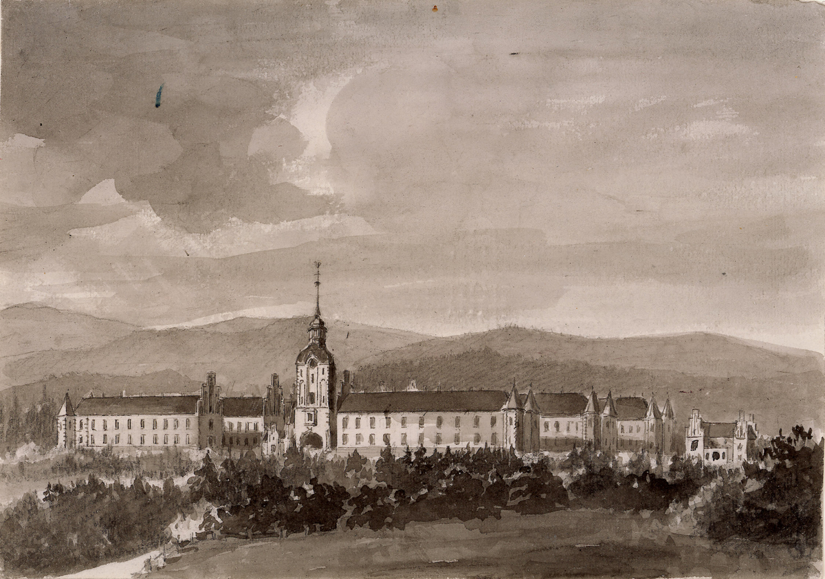 Gaustad sykehus [akvarell] - Oslo Museum / DigitaltMuseum