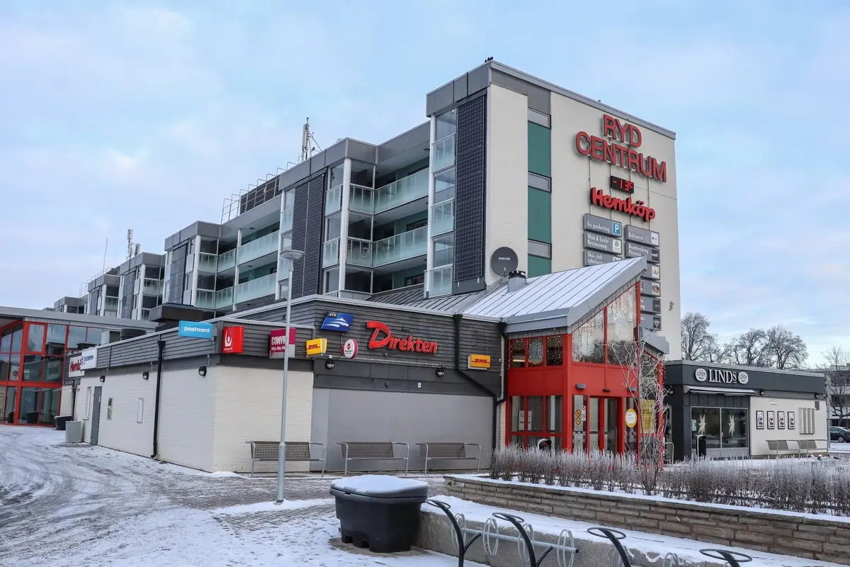 Ryds centrum vintern 2021 - Bild Linköping / DigitaltMuseum