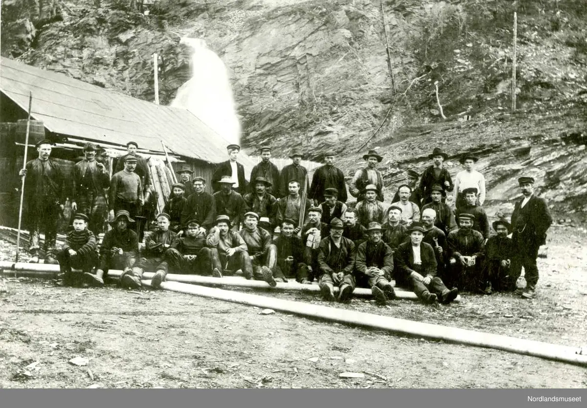 Giken. Arbeidere i gruva etter 1900. Foto Ukjent. - Nordlandsmuseet ...