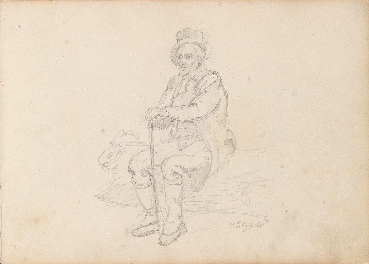 Sittende gammel mann, Pützfeld [Tegning] - Nasjonalmuseet ...