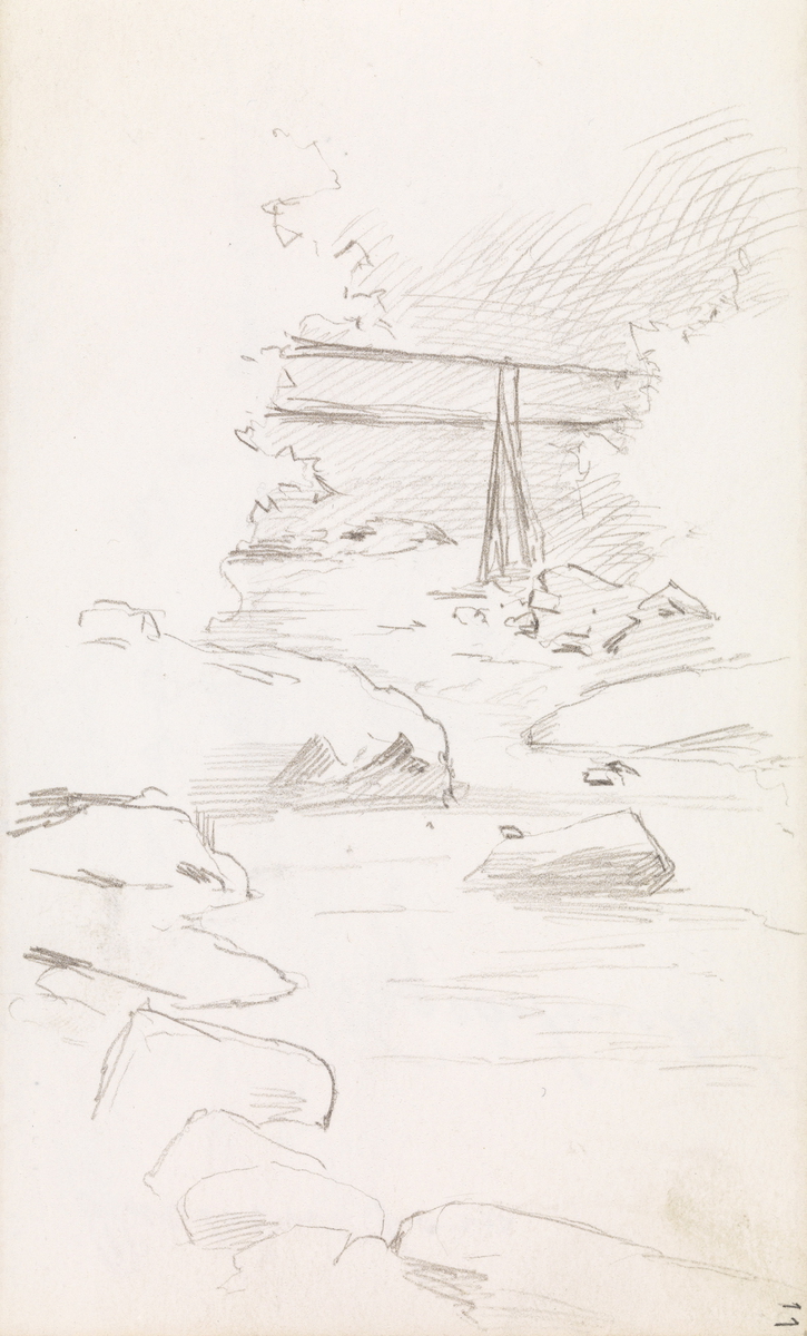 Elvelandskap med bro [Tegning] - Nasjonalmuseet, billedkunstsamlingene ...