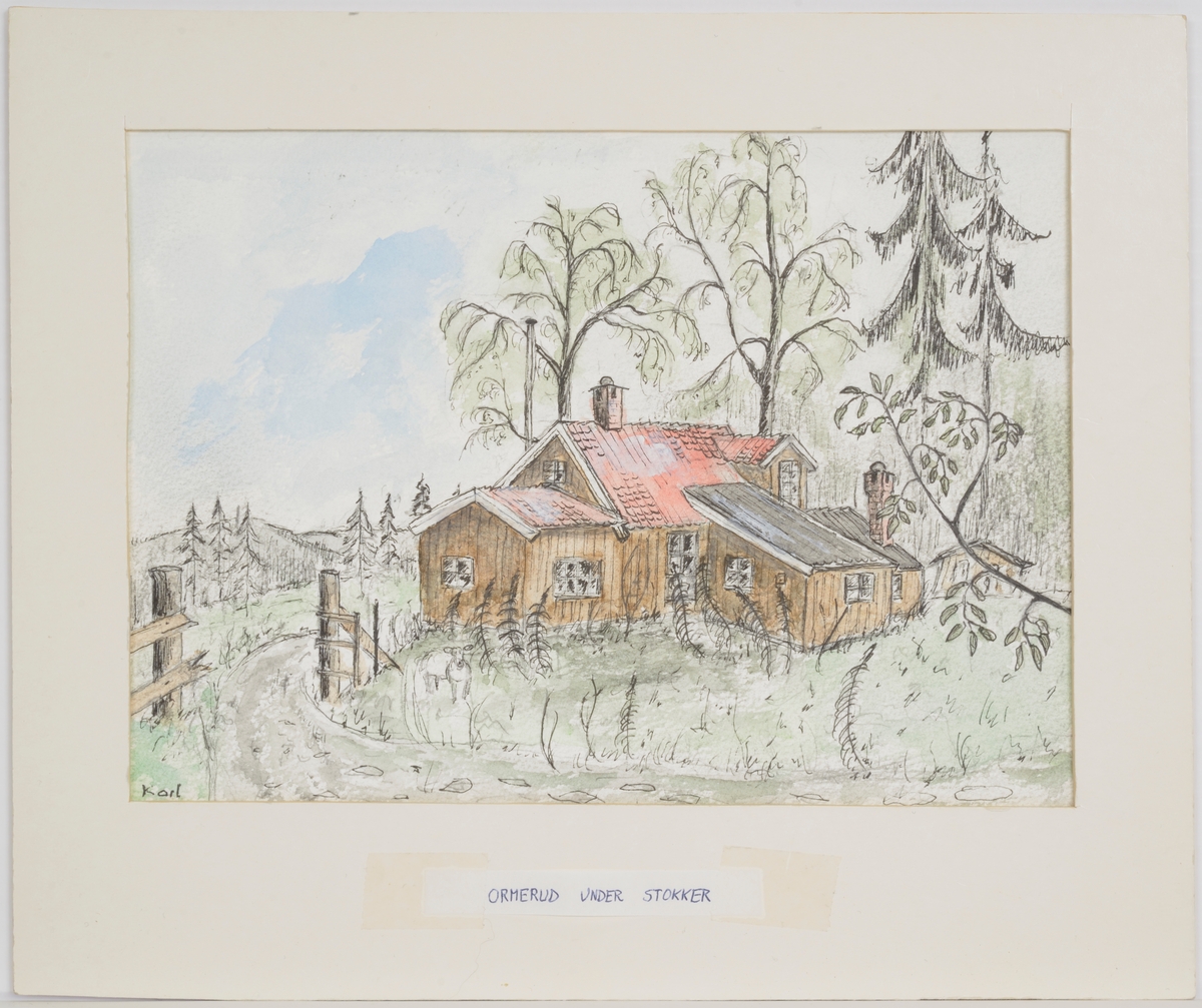 Tegning, akvarell - Museene i Akershus / DigitaltMuseum