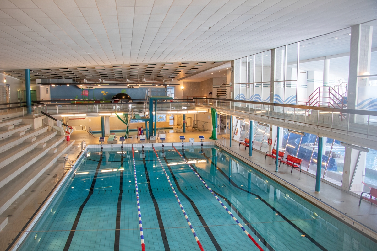 Vy över delen av simhallen från år 1965 - Bild Linköping / DigitaltMuseum