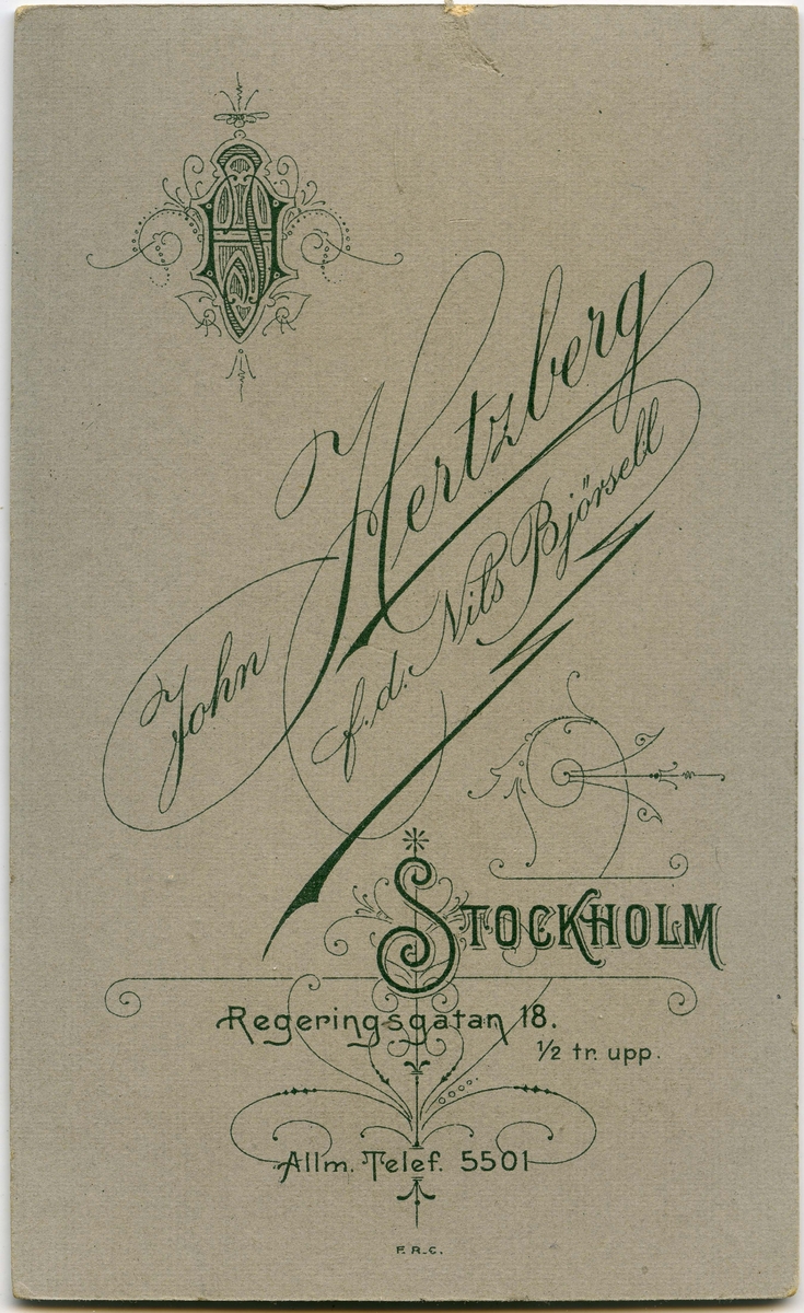 Porträtt på Carl Arvid Gunnar Friherre Fock, Major. Född 31 augusti år ...