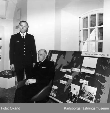 Invigning av flygutställningen på Karlsborgs museum i maj 1970. Gösta ...