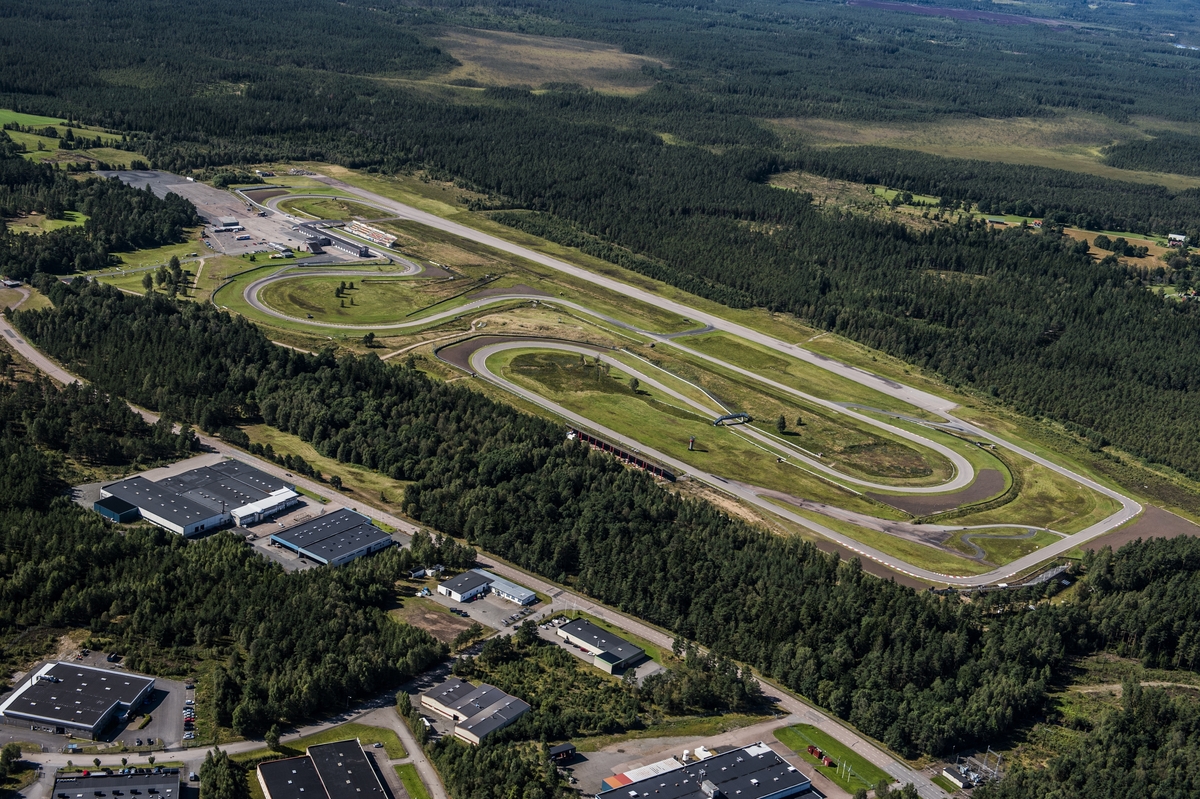 Flygfoto över Anderstorp Raceway i Gislaveds kommun. - Jönköpings läns ...