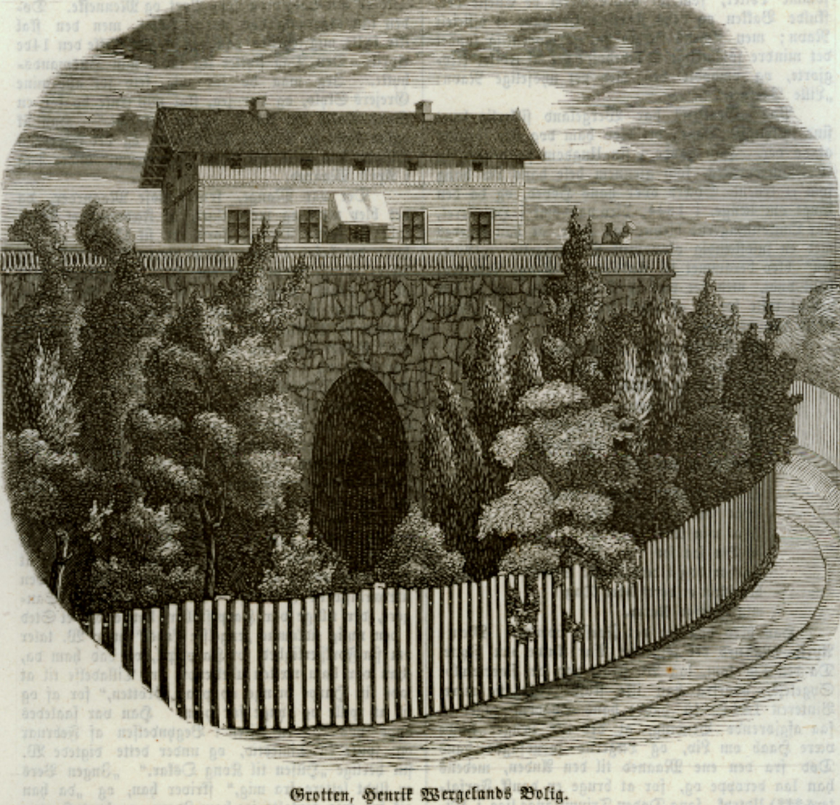 Grotten, Henrik Wergelands Bolig [Xylografi] - Oslo Museum / DigitaltMuseum