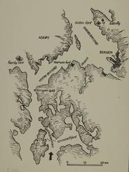 Kart over området ved Kvarven fort, Bergen. - Forsvarets museer ...