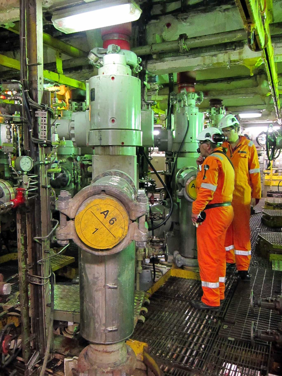 Brønn A-06 i forgrunnen - Statfjord A. Brønnen er den mestproduserende ...