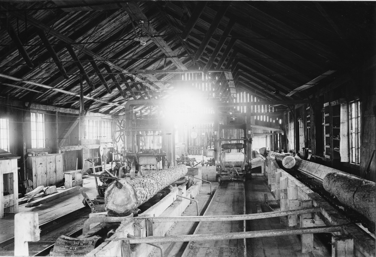 Sågverket vid Fagersta Bruk, 1920. Efter ombyggnaden 1918. - Tekniska ...