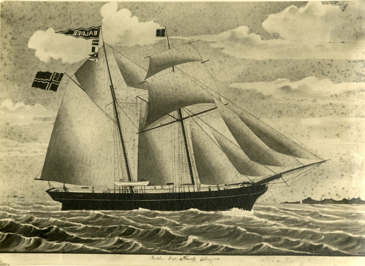 Skonnert 'Balder' (b.1852, Flekkefjord, Norge) - Norsk Maritimt Museum ...