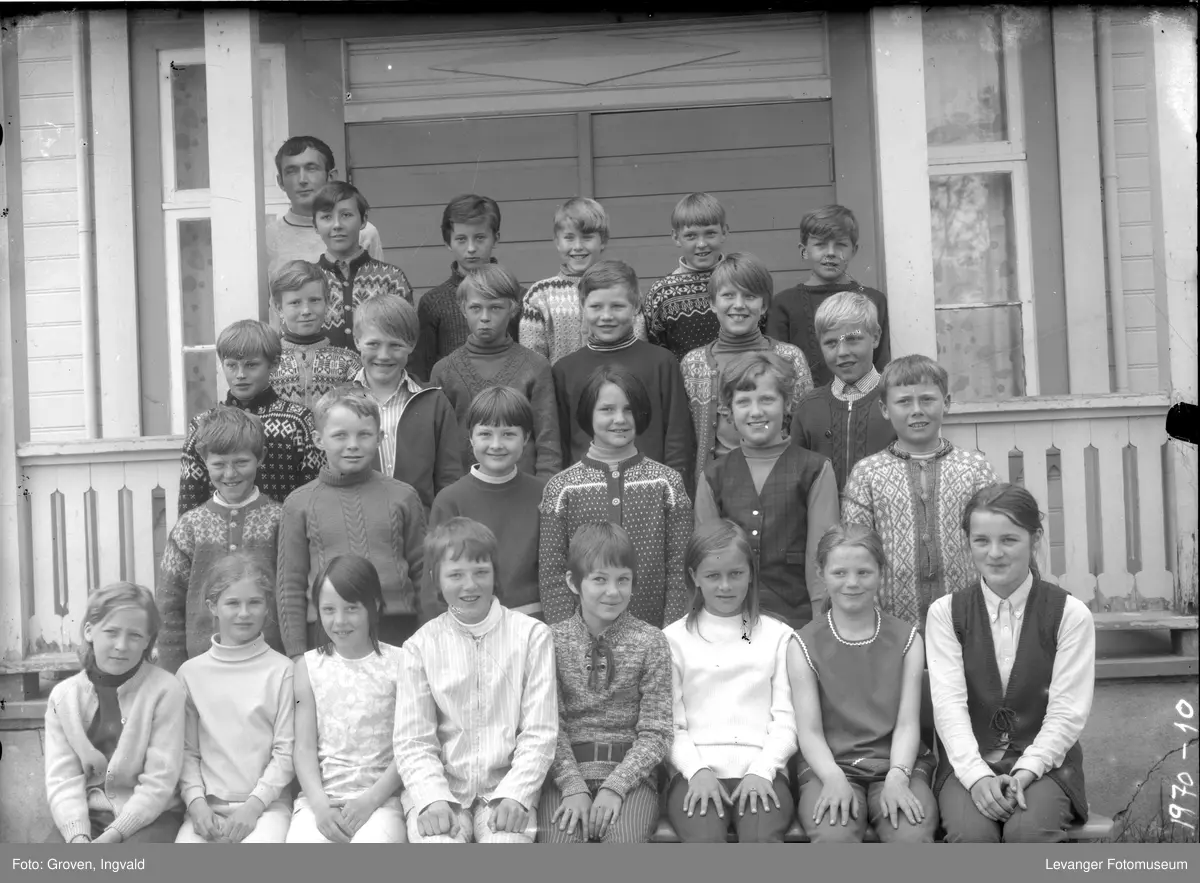 Skolebilde Fra Folkeskole Stiklestad Skole Levanger Fotomuseum