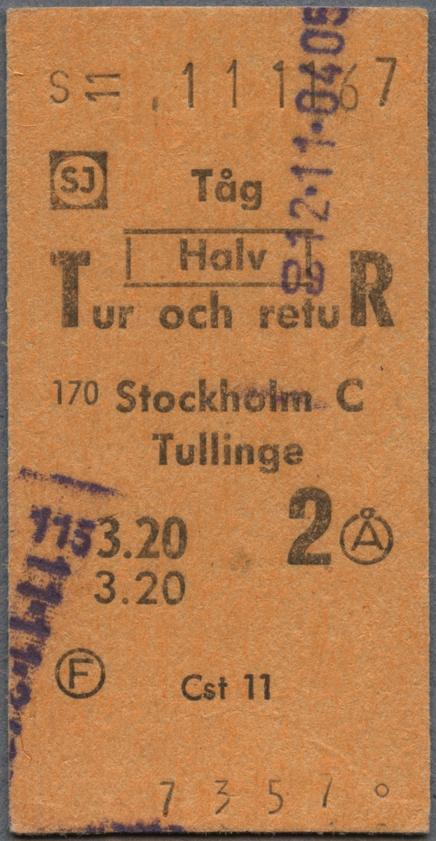 Tur- och returbiljett - Järnvägsmuseet / DigitaltMuseum