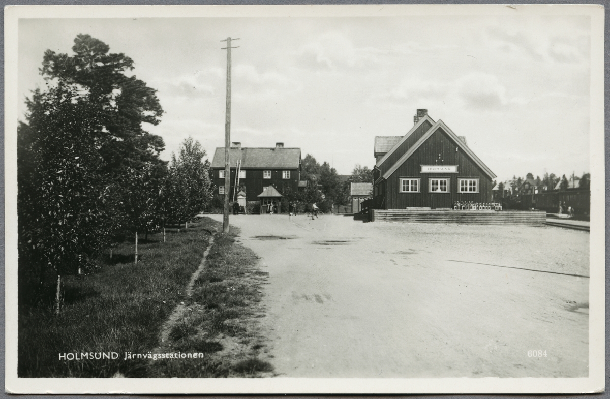 Järnvägsstationen i Holmsund. - Järnvägsmuseet / DigitaltMuseum