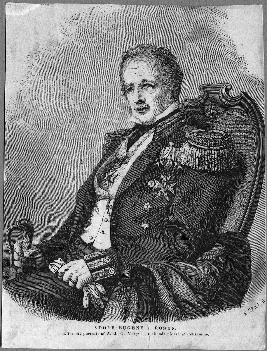 Porträtt av greve Adolf Eugéne von Rosen. - Järnvägsmuseet / DigitaltMuseum