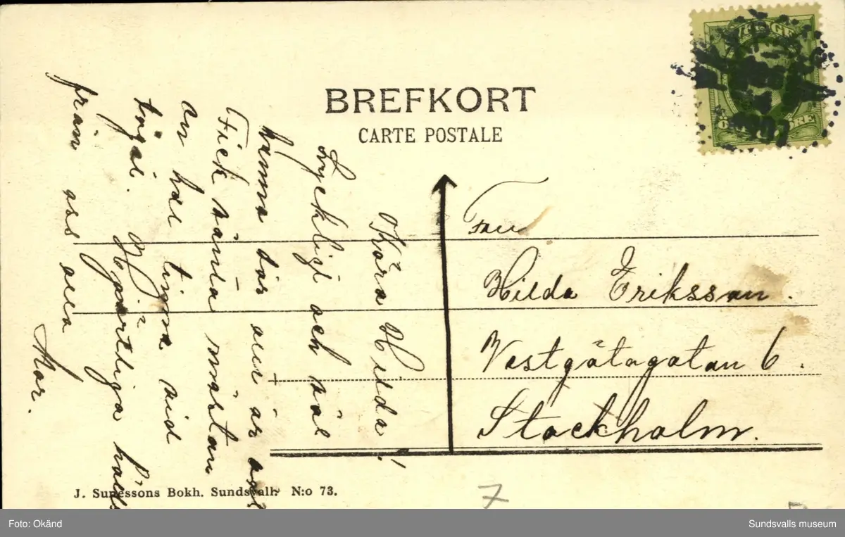 Vykort över Storgatan vid Storbron i Sundsvall. - Sundsvalls museum ...