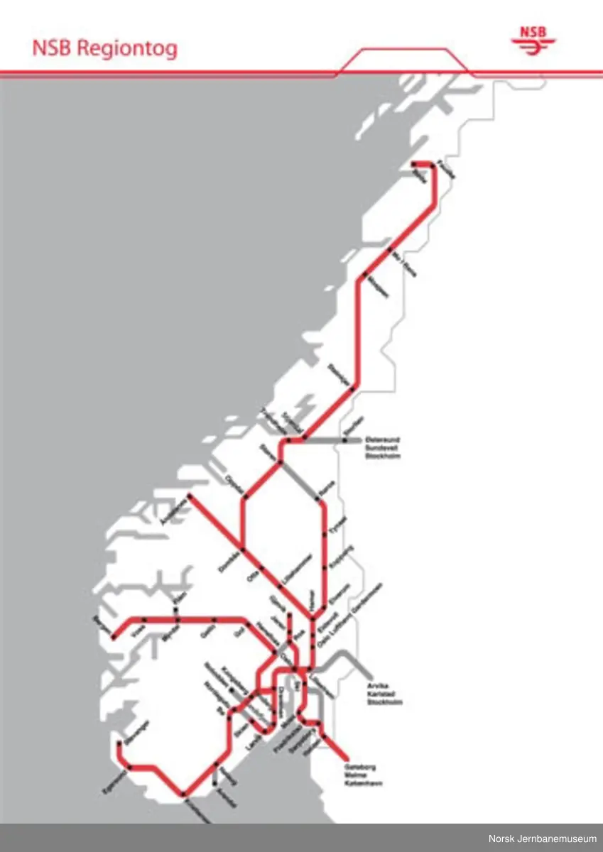 Rutekart - Norsk jernbanemuseum / DigitaltMuseum