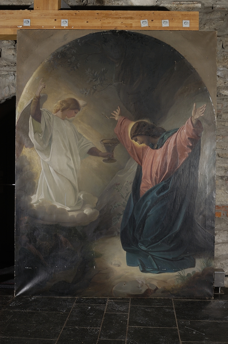 Hamar domkirke, den gamle altertavla. Det gamle altermaleriet fra Hamar ...