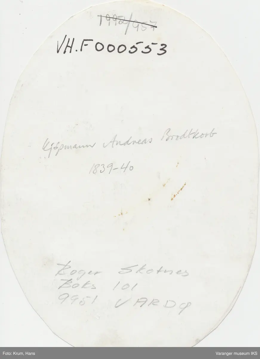 Portrett, Andreas Esbensen Brodtkorb - Vardø Museum / DigitaltMuseum